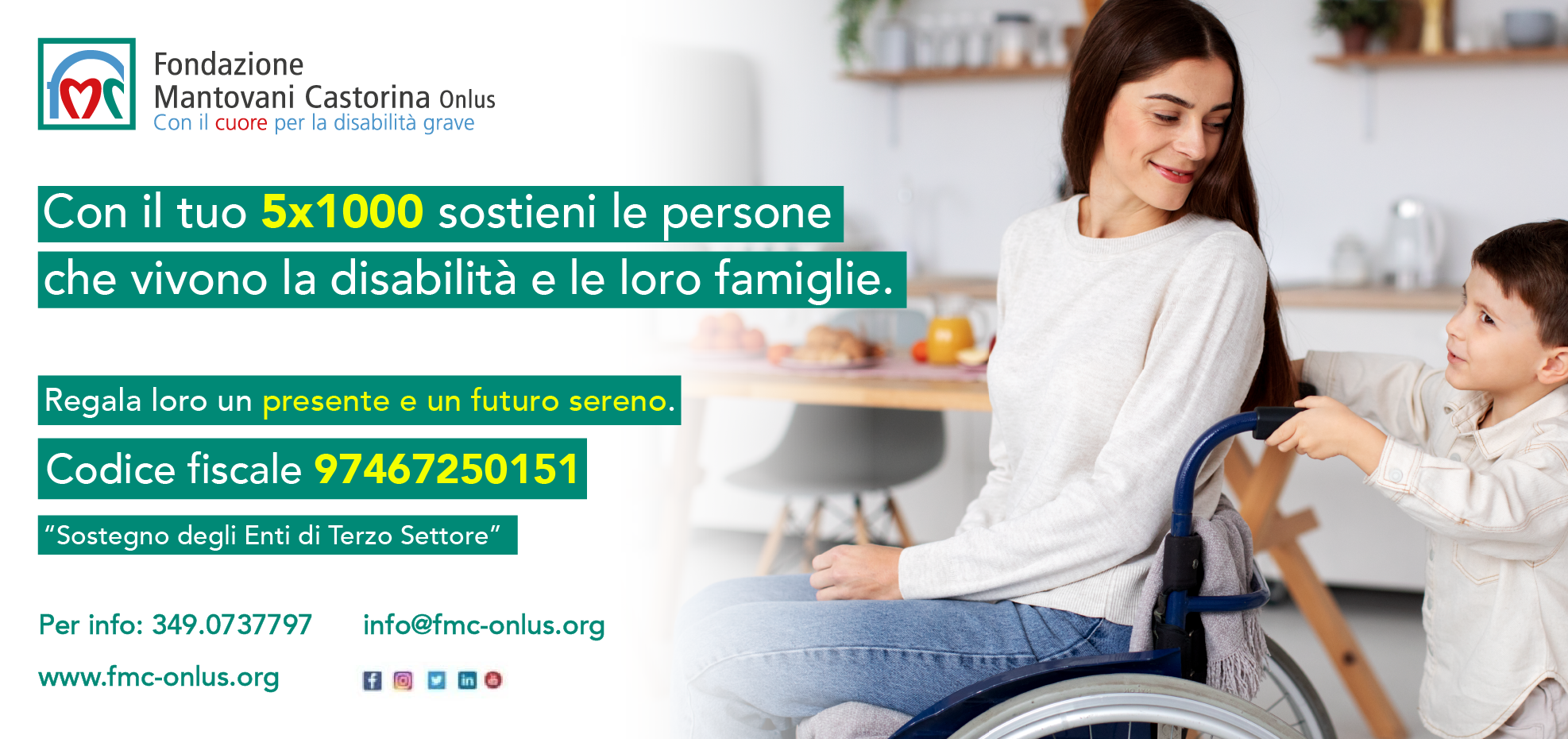 Dona il 5x1000 alla Fondazione Mantovani Castorina - FMC-Onlus